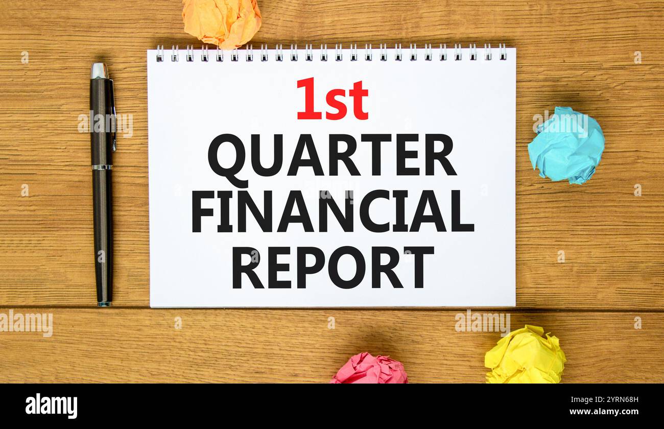 1st quarter financial report symbol. Concept words 1st quarter ...