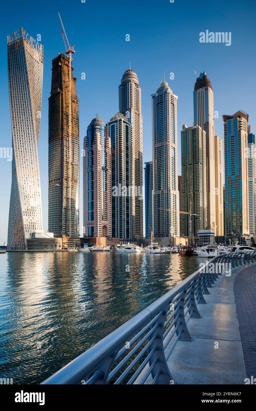 UAE, Dubai, Dubai Marina, high rise buildings including the twisted ...
