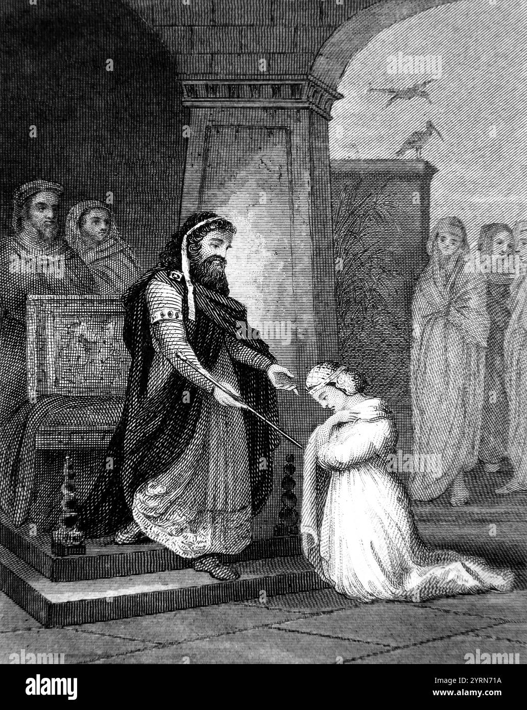 Steel Engraving of Queen Esther Before King Ahasuerus (Esther) Esther ... Steel Engraving of Queen Esther Before King Ahasuerus (Esther) Esther ...