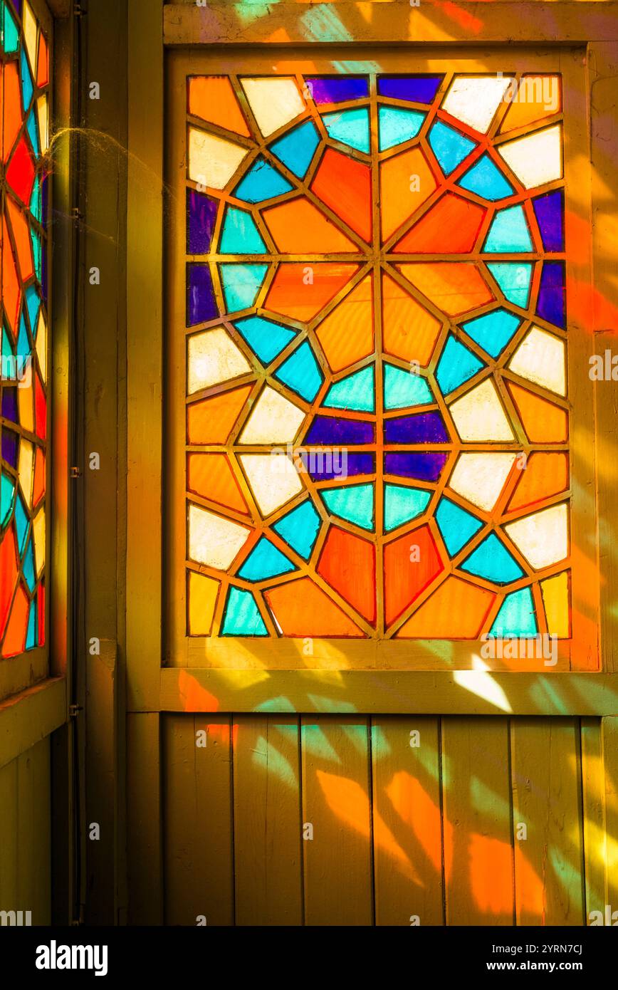 Georgia,Tbilisi,Old Town,traditional Georgian building with stained ...