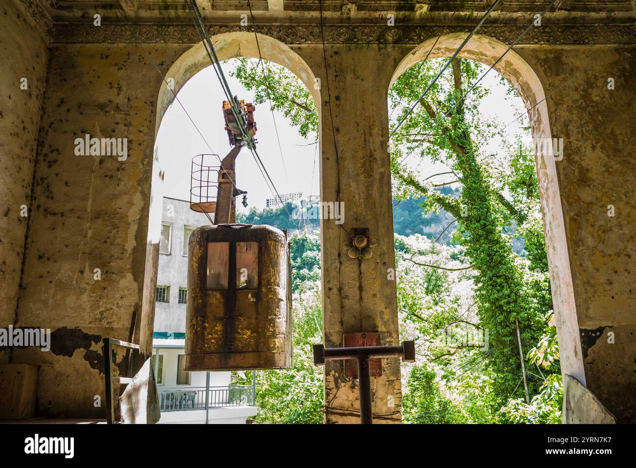 Georgia,Chiatura,Soviet-era mining town cable car Stock Photo - Alamy