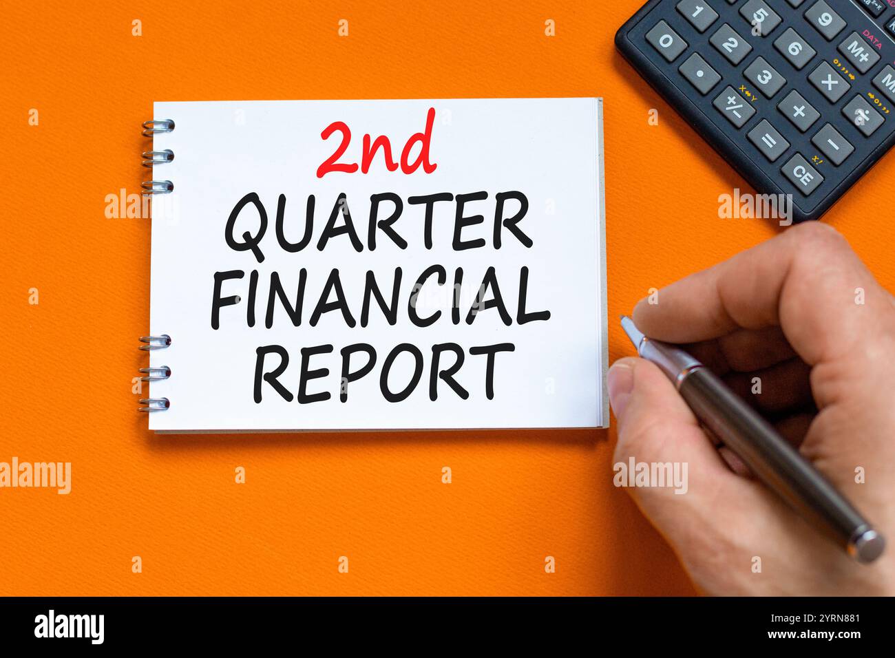 2nd quarter financial report symbol. Concept words 2nd quarter ...