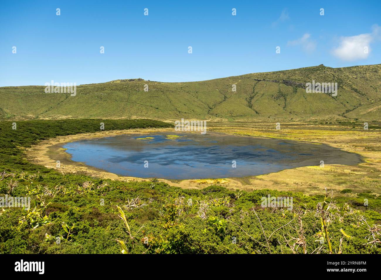 Caldeira Branca on Flores, Azores islands, Portugal. This volcanic ...
