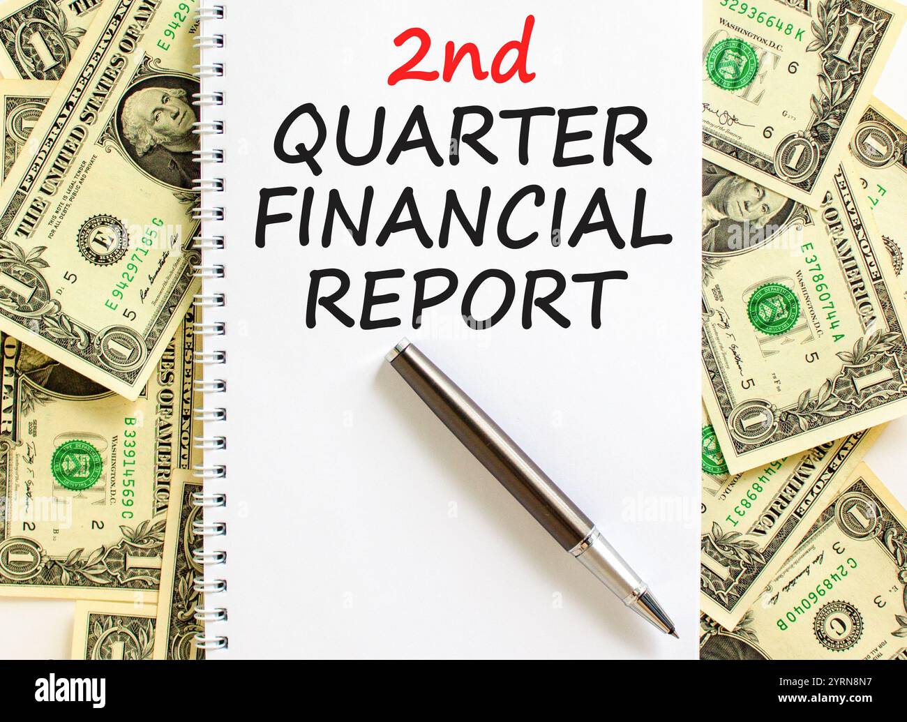 2nd quarter financial report symbol. Concept words 2nd quarter ...