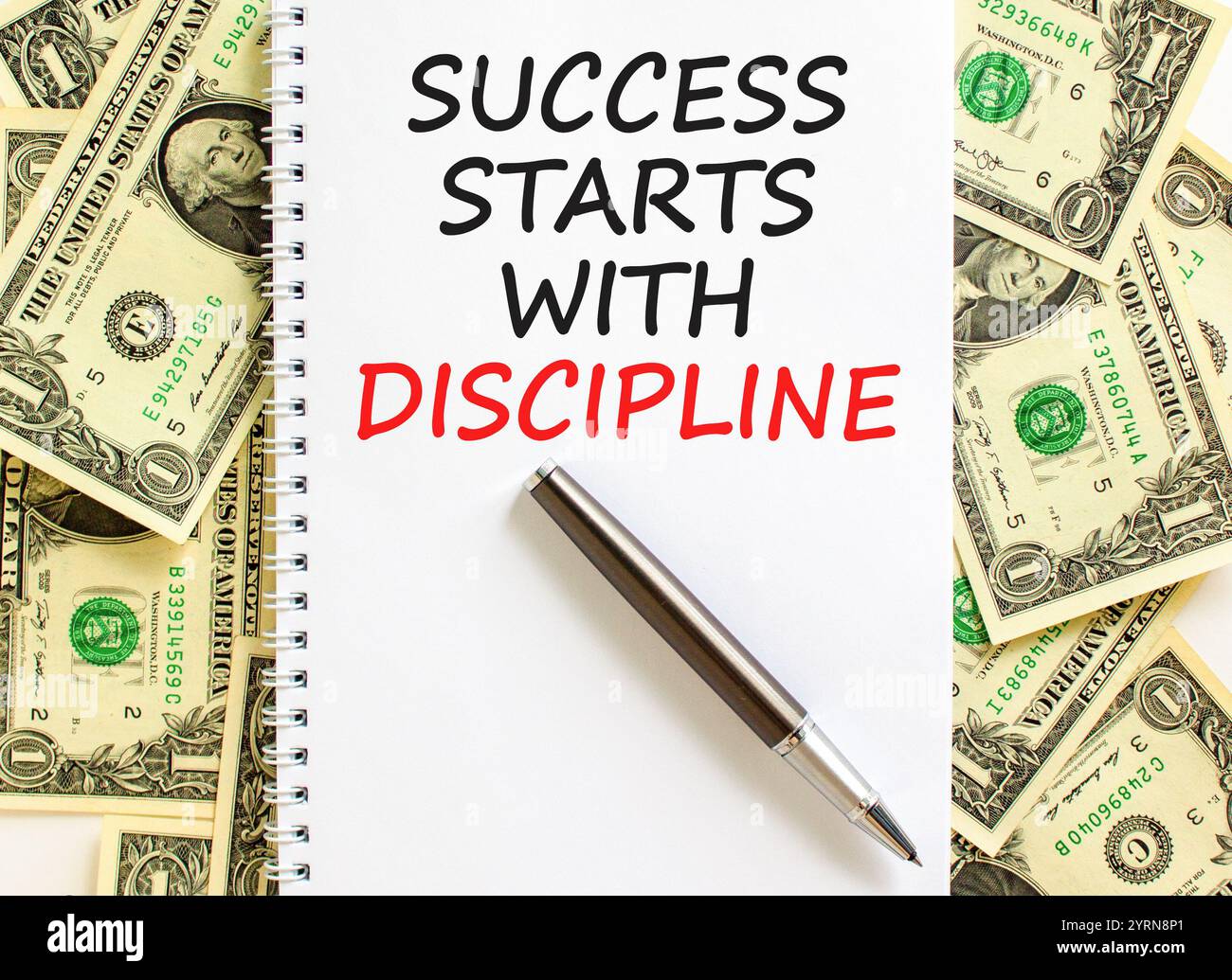 Success starts with discipline symbol. Concept words Success starts with discipline on beautiful ...