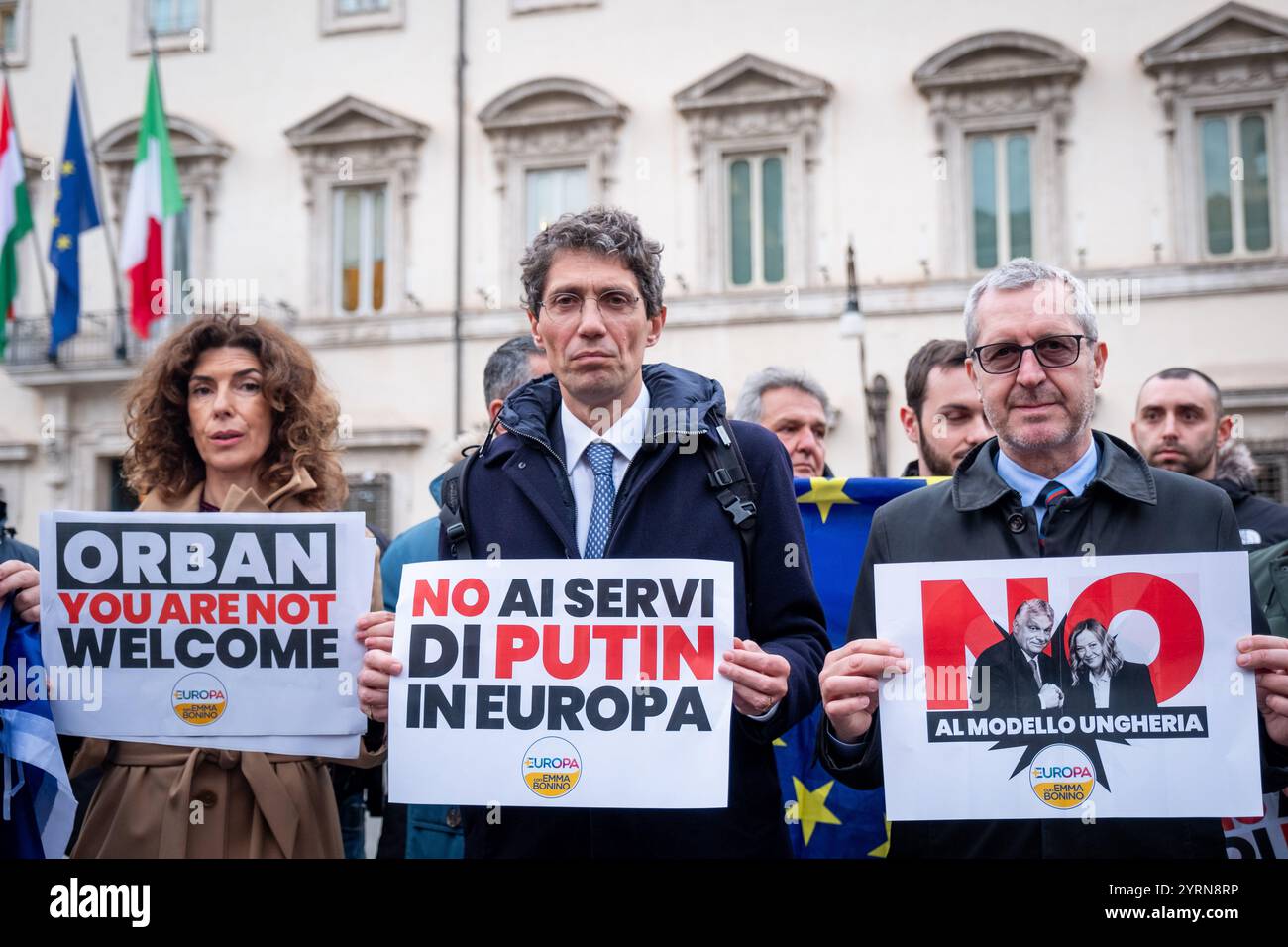 Rome, Rm, Italy. 4th Dec, 2024. Members of the Europe party with ...