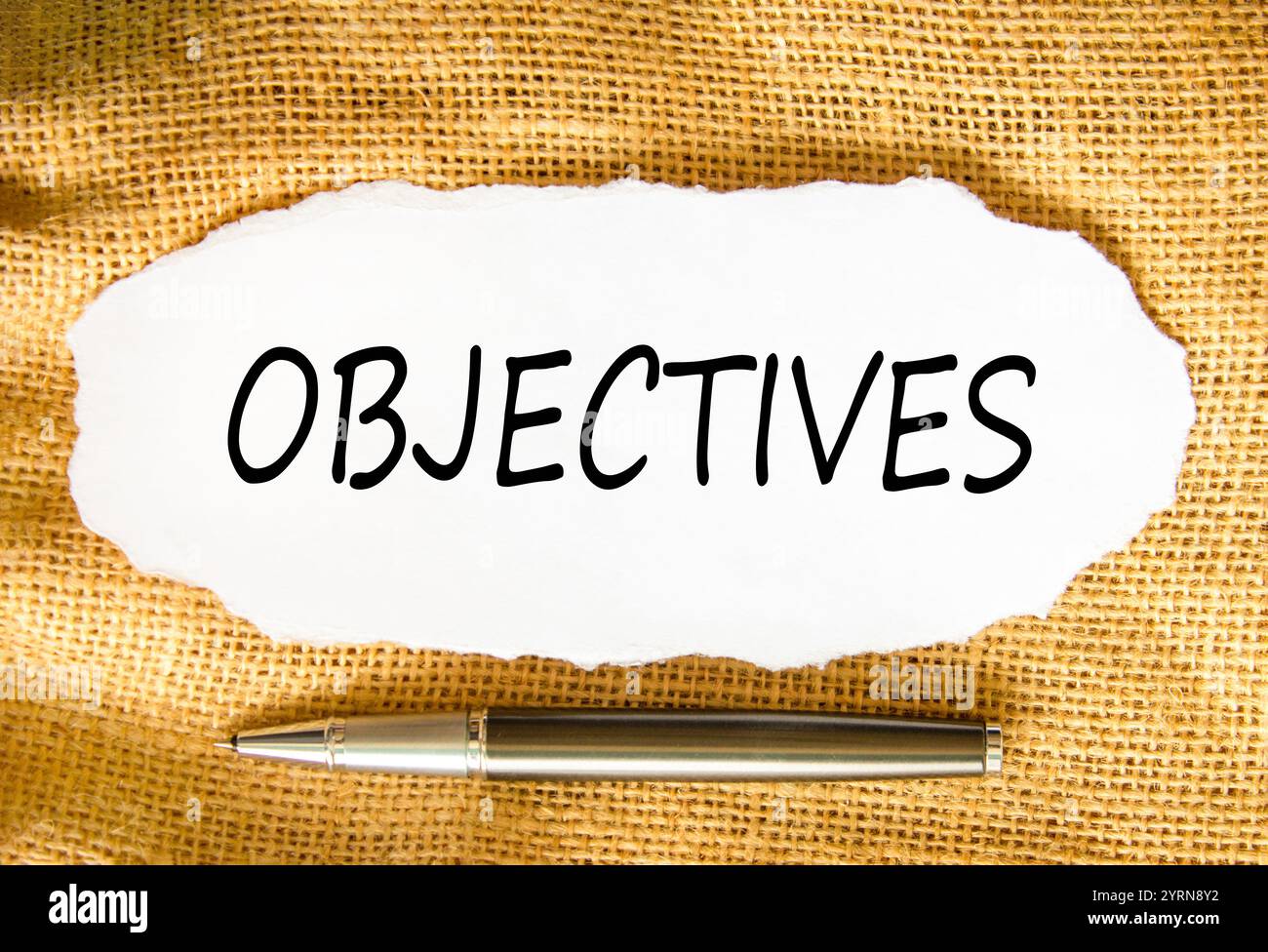 Objectives symbol. Concept word Objectives on beautiful white paper ...
