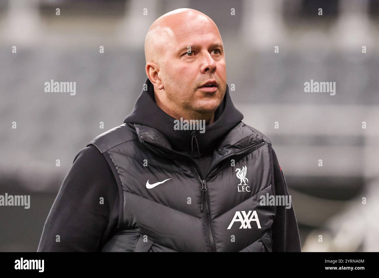 Arne Slot manager of Liverpool arrives during the Premier League match ...