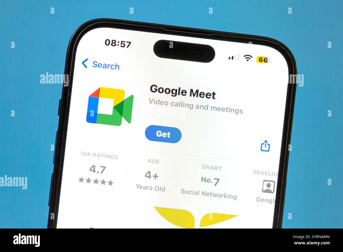 Ostersund, Sweden - Aug 19, 2024. Google Meet app on a smartphone Stock ...