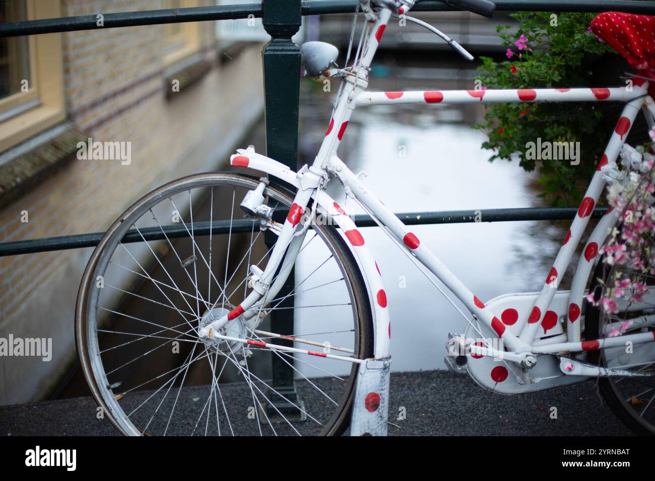 Asmterdam The Netherlands, Polka dots, bikes, Painted Stock Photo - Alamy