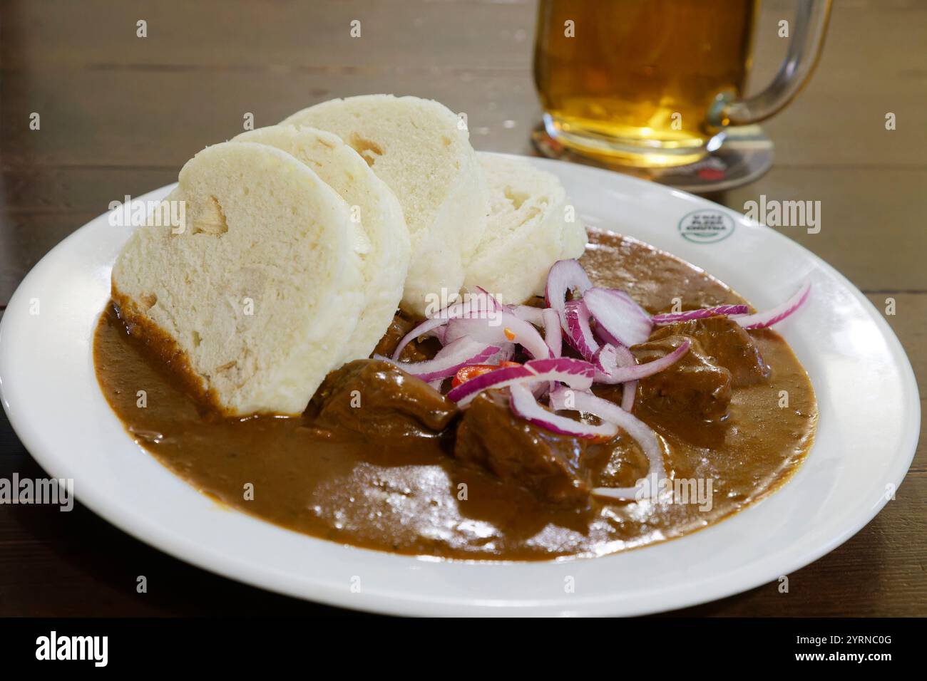 Dumplings with Goulash, Restaurant Senk Na Parkanu, Pilsen, Czech ...