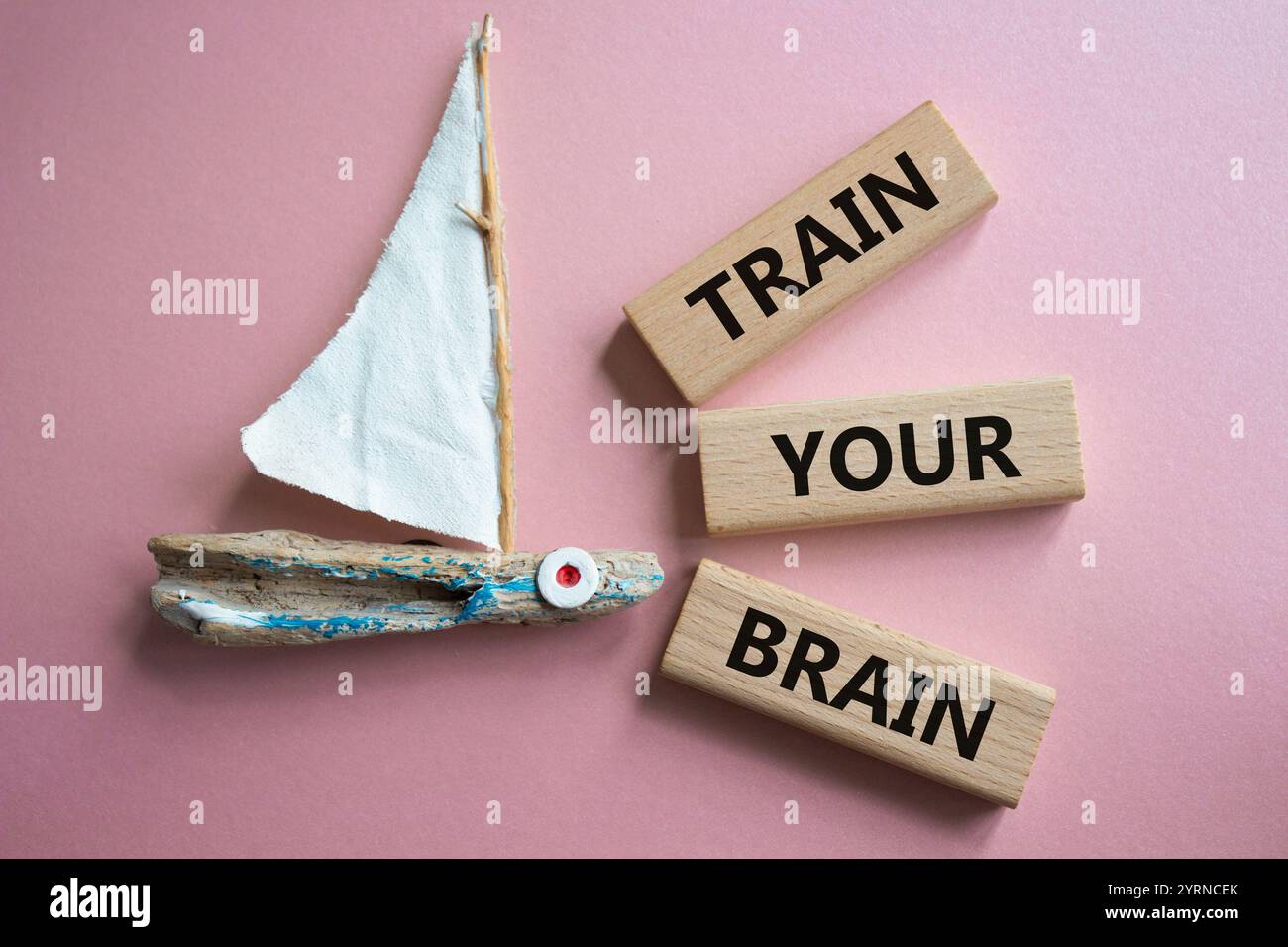 Train Your Brain symbol. Concept words Train Your Brain on wooden ...
