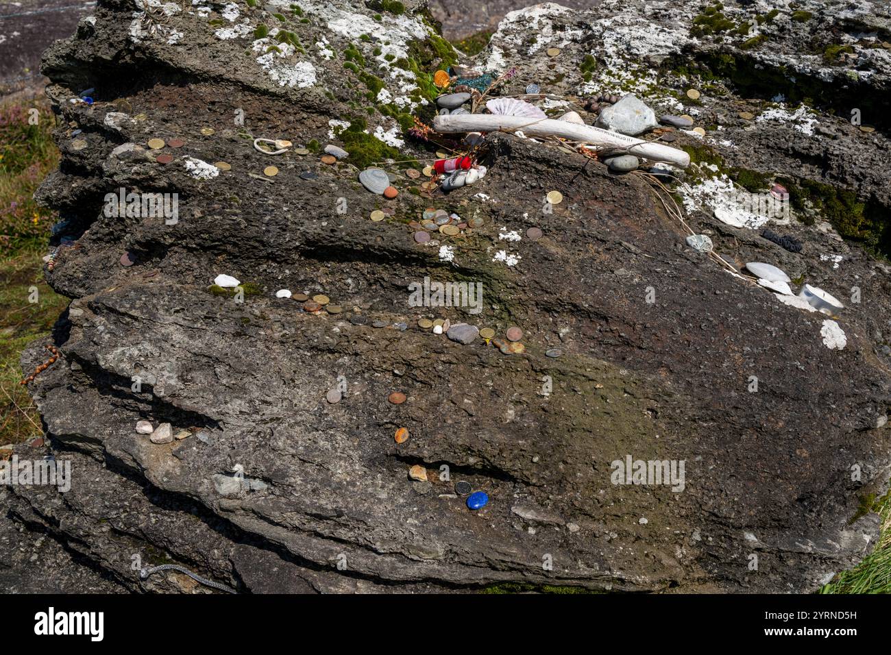 The Hag of Beara, a rock in Kilcatherine, Beara Peninsula, with various ...