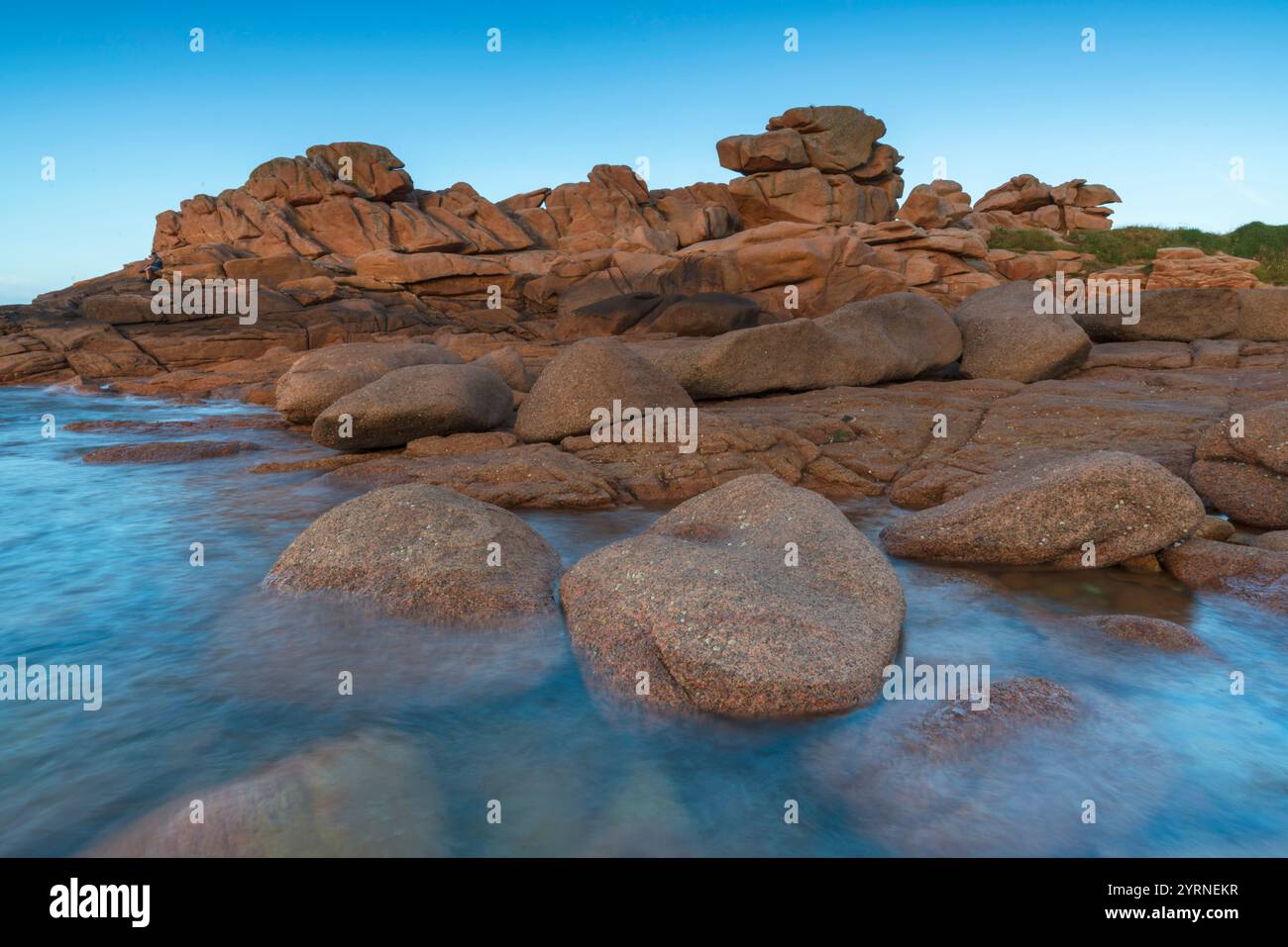Rock formations on the Côte de Granit Rose, Brittany, France Stock ...
