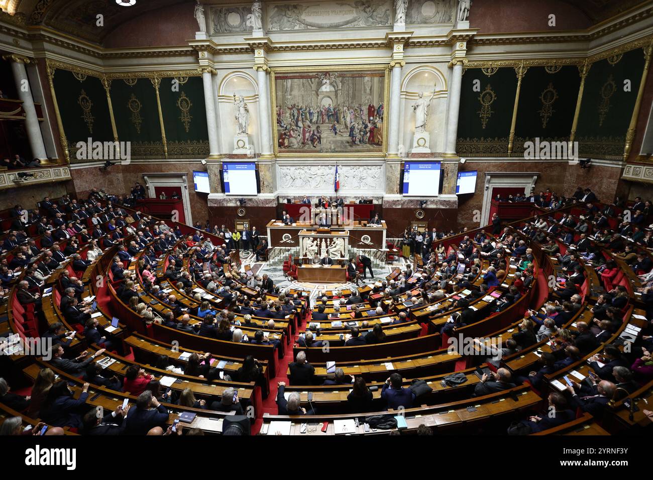 French Prime Minister Michel Barnier during the debate prior to the no ...