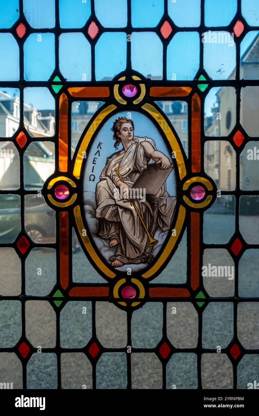 Stained glass window in the Patriarche winery, Beaune, Côte-d'Or ...