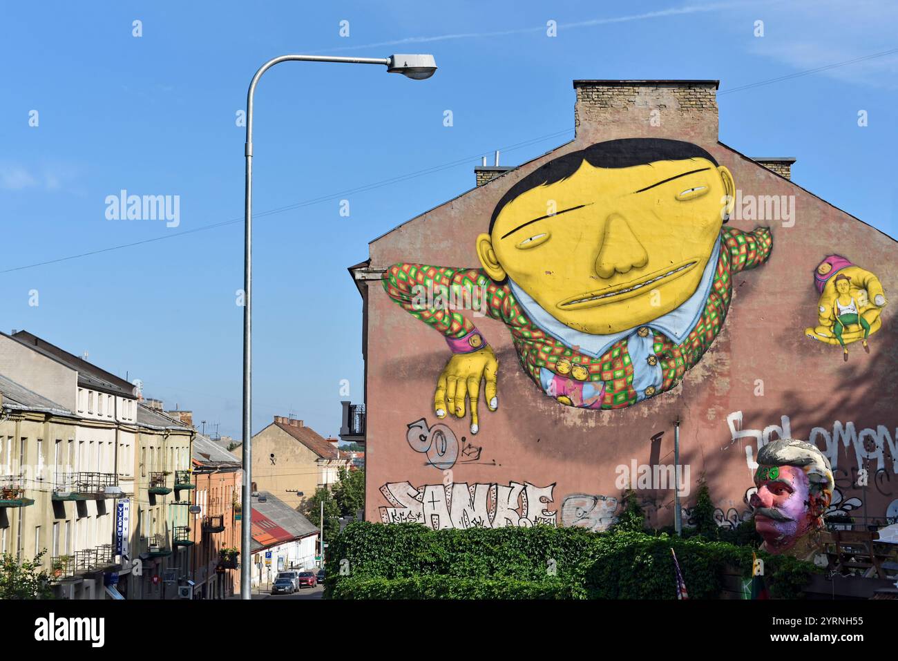 mural painting by Os Gemeos, two Brazilian twin brothers, graffiti and ...
