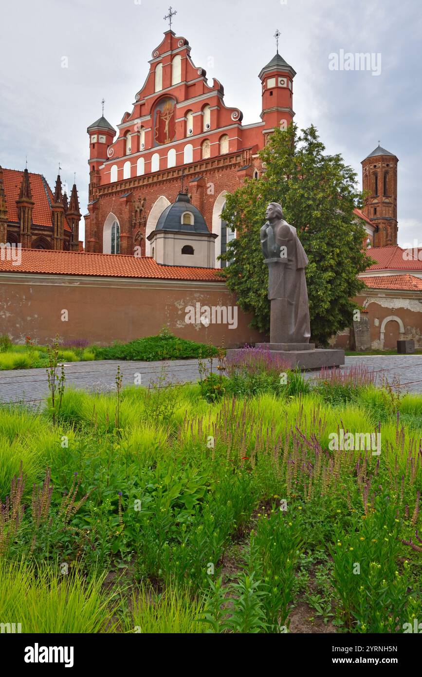 Adam Mickiewicz Monument near the Saint Anne's Church and the Church of ...