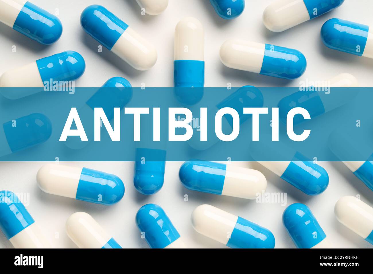 Word Antibiotic and pills on white background, top view Stock Photo - Alamy