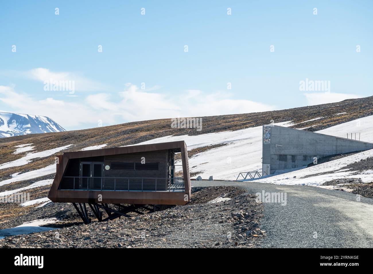 View of the entrance building of the Svalbard Global Seed Vault in ...