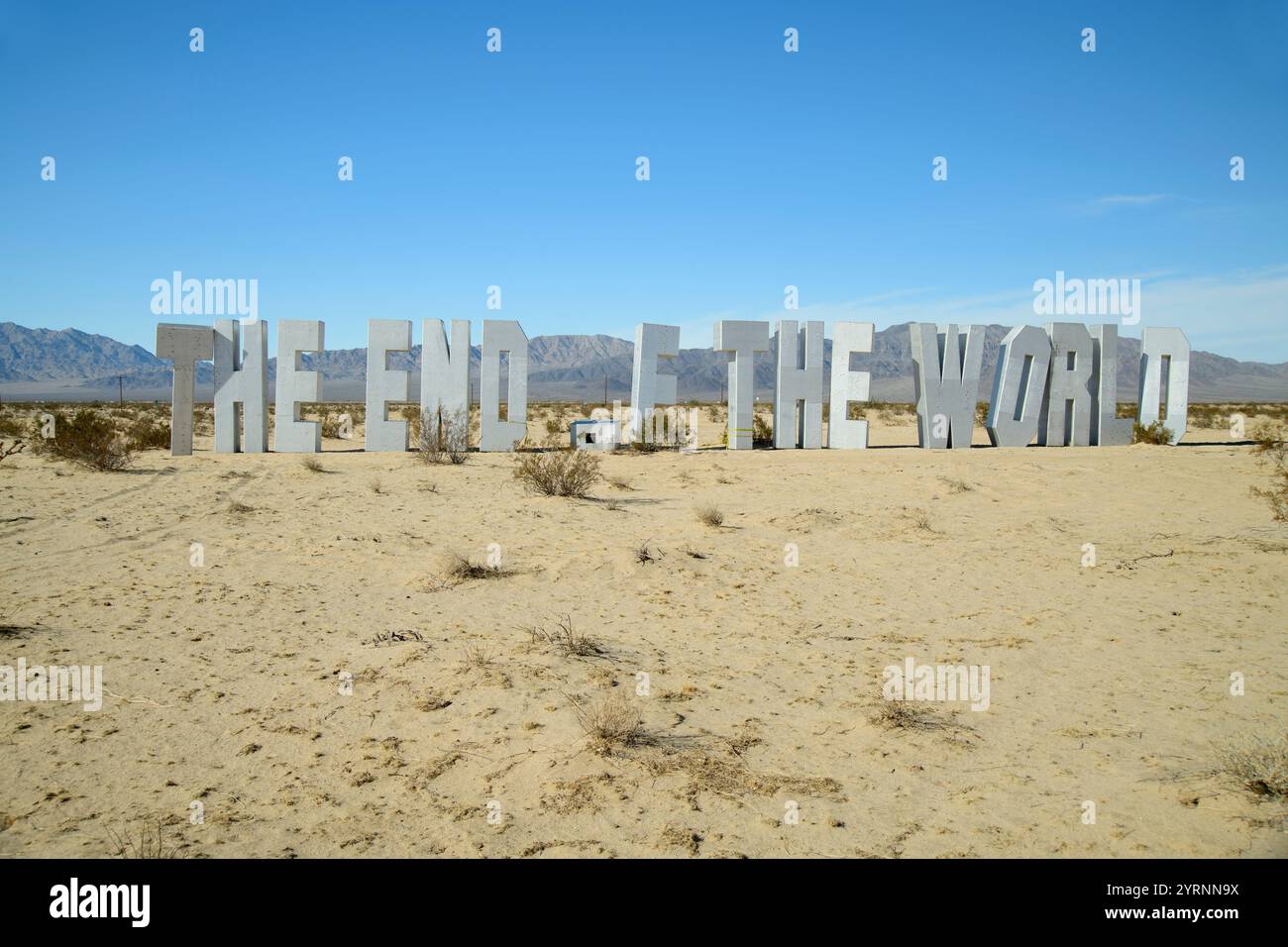 USA, California, Mojave Desert, Twentynine Palms, End of the world ...