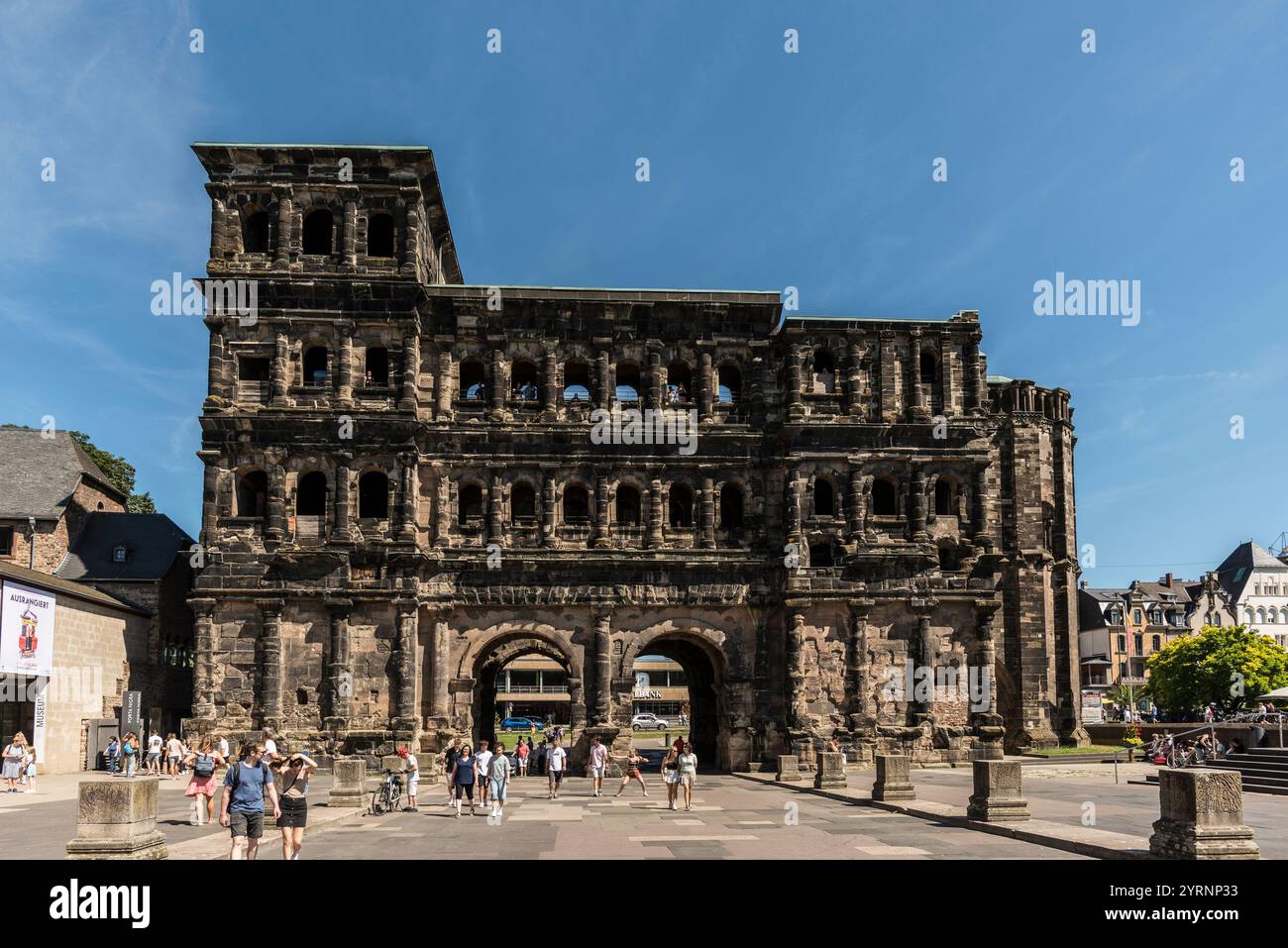 Porta Nigra, Roman city gate, UNESCO World Heritage Site, Trier, Mosel ...