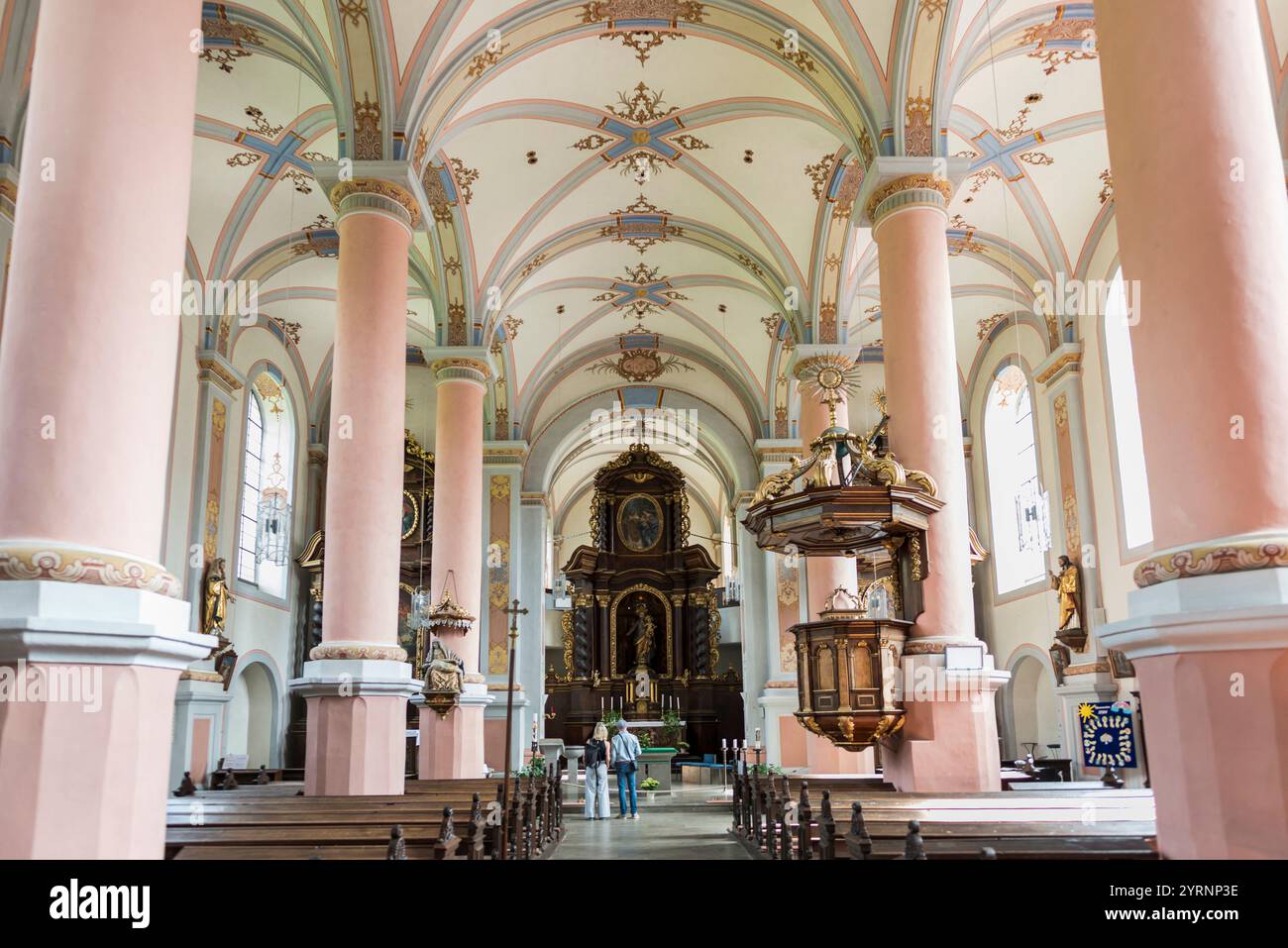 Interior view, Carmelite monastery, Beilstein, Mosel, Rhineland ...
