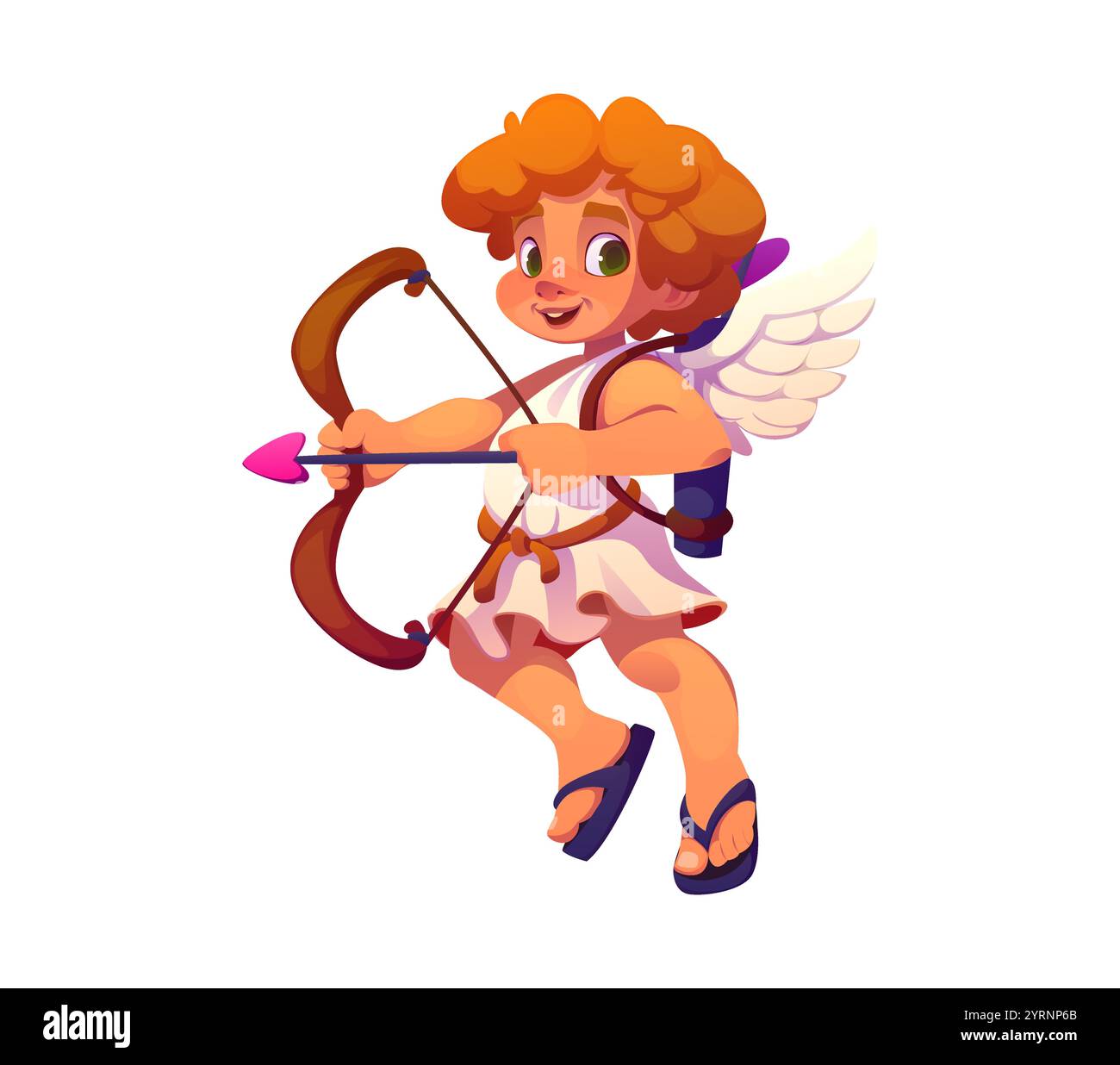 Valentine Day cute cupid character with bow and arrow, symbol of love ...
