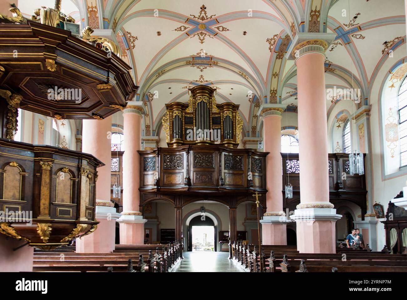 Interior view, Carmelite monastery, Beilstein, Mosel, Rhineland ...
