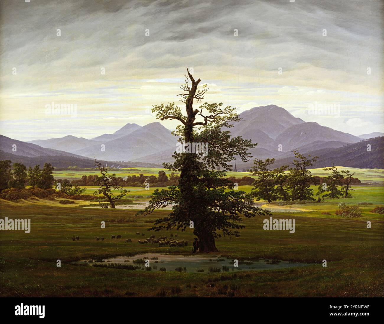 The lonely tree. Caspar David Friedrich. 1822 Stock Photo - Alamy