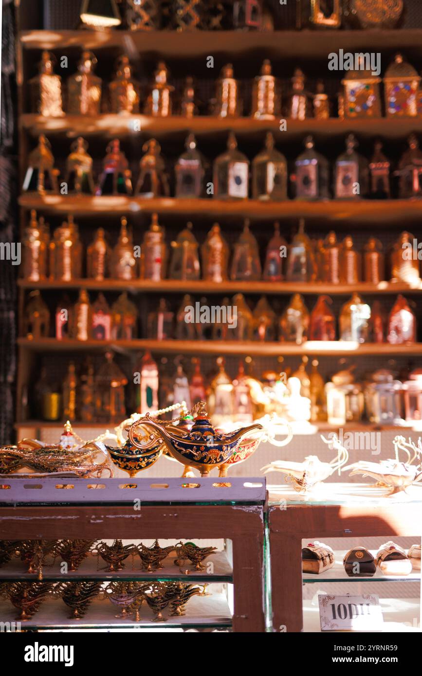 Arabian magic lamps at Tinsmiths Square near the historic Medina of ...