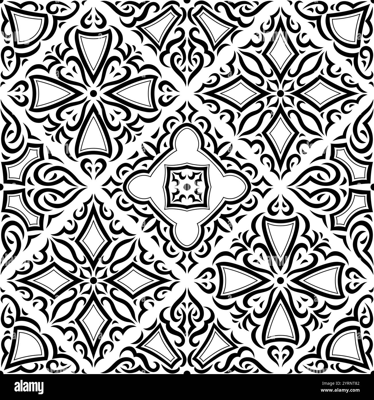 Arabic ceramic tile pattern. Traditional eastern decorative talavera ...