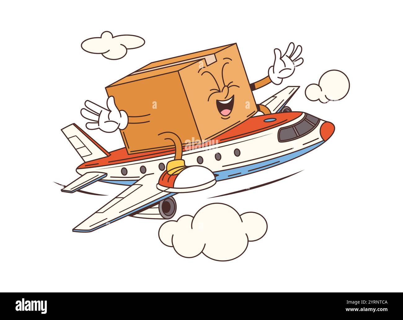 Groovy delivery cardboard box hi-res stock photography and images - Alamy