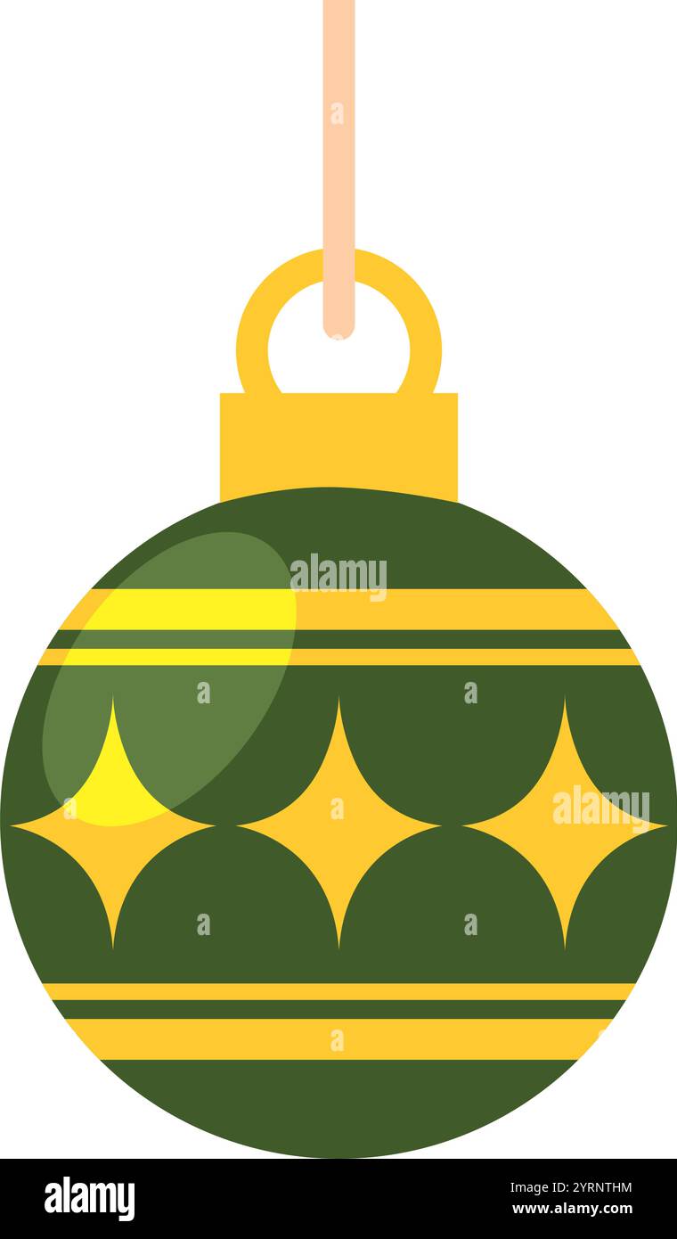 Green and gold Christmas ornament with star Vector Stock Vector Image ...