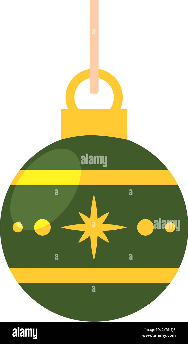Green and gold Christmas ornament with star Vector Stock Vector Image ...