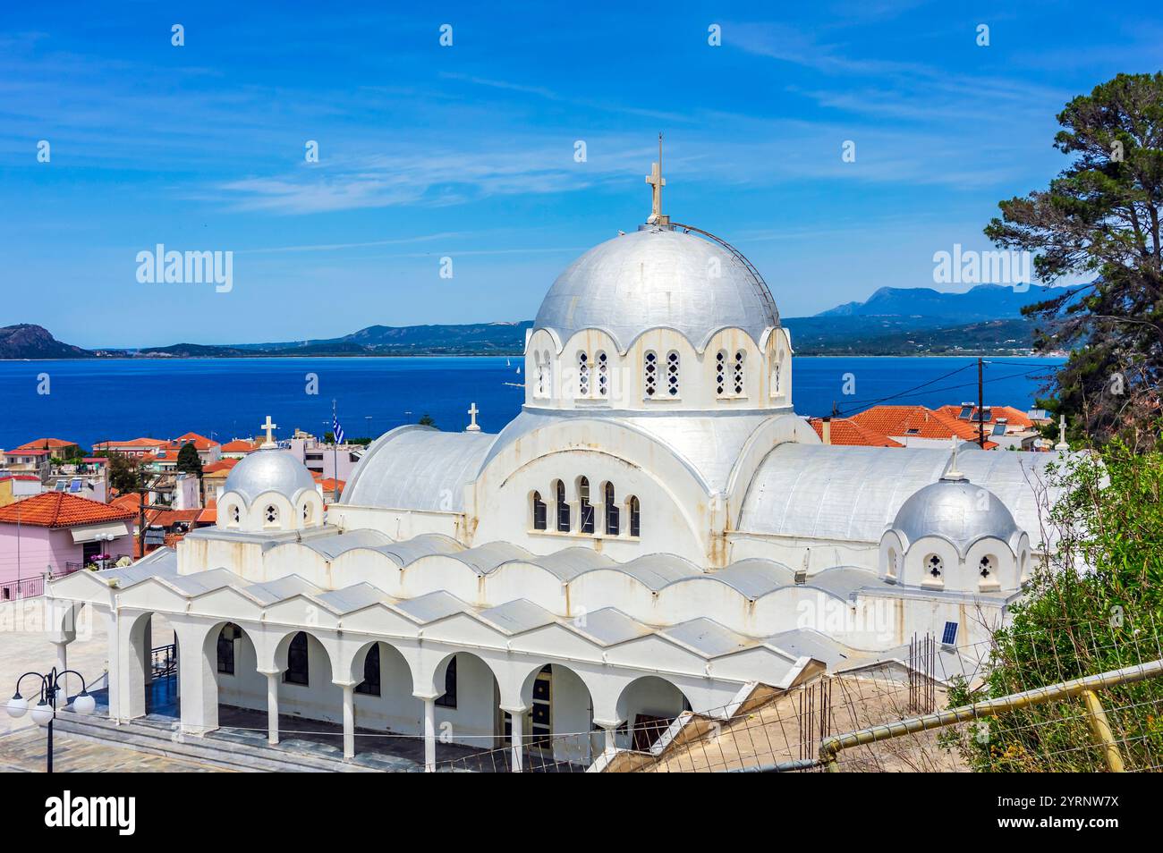 The Holy Assumption Church in Pylos, a port city in Messinia, Greece ...