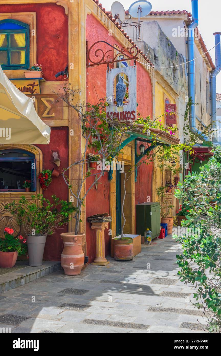 Alley in Pylos, a port city in Messinia, Greece Stock Photo - Alamy