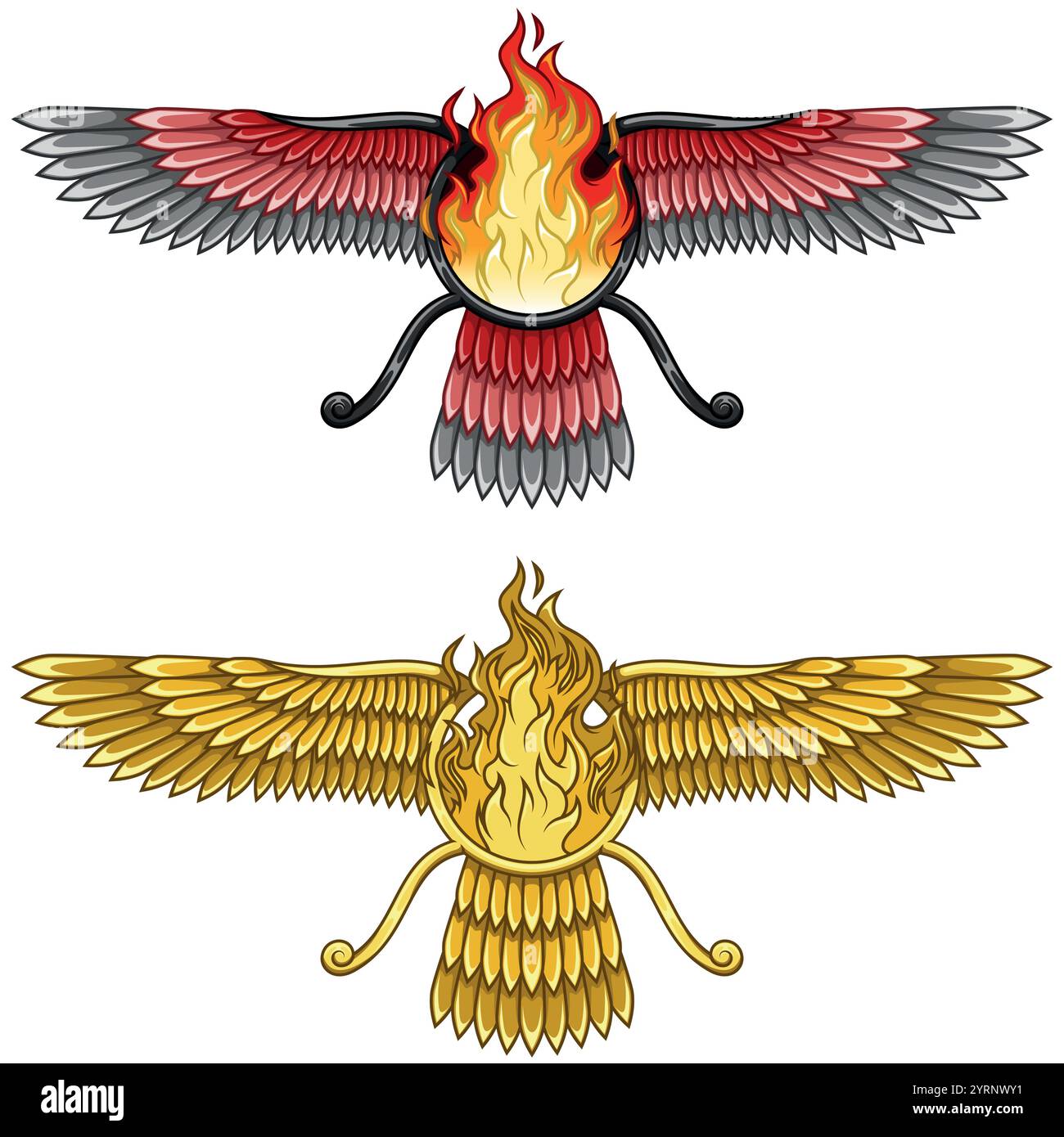 Vector design of Faravahar symbol, symbol of Zoroastrian religion ...