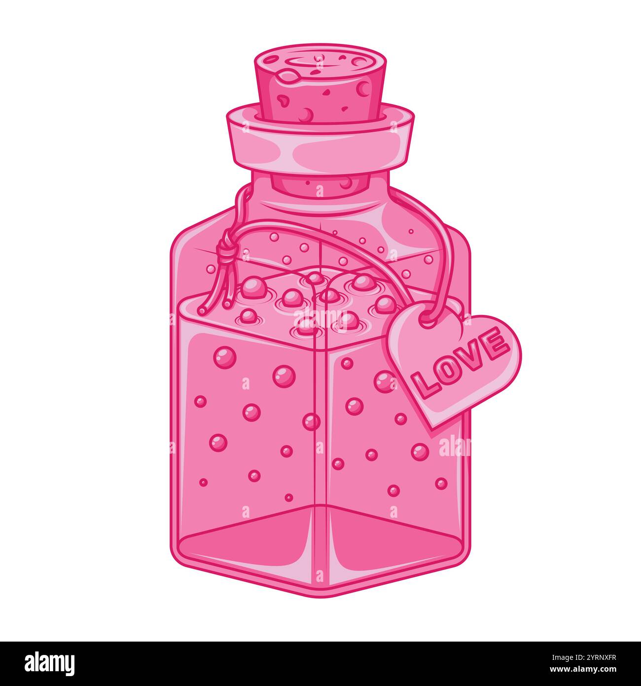 Glass bottle with liquid substance for love, magic potion containers ...