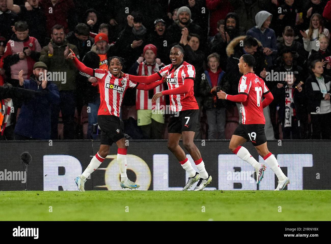 Southampton's Joe Aribo celebrates scoring their side's first goal of ...