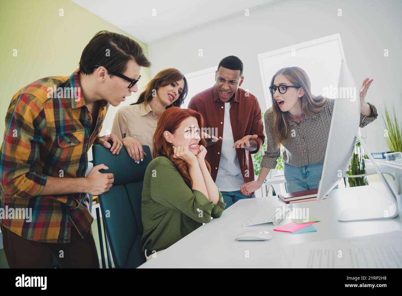 Photo of angry shocked students studying business school having task ...