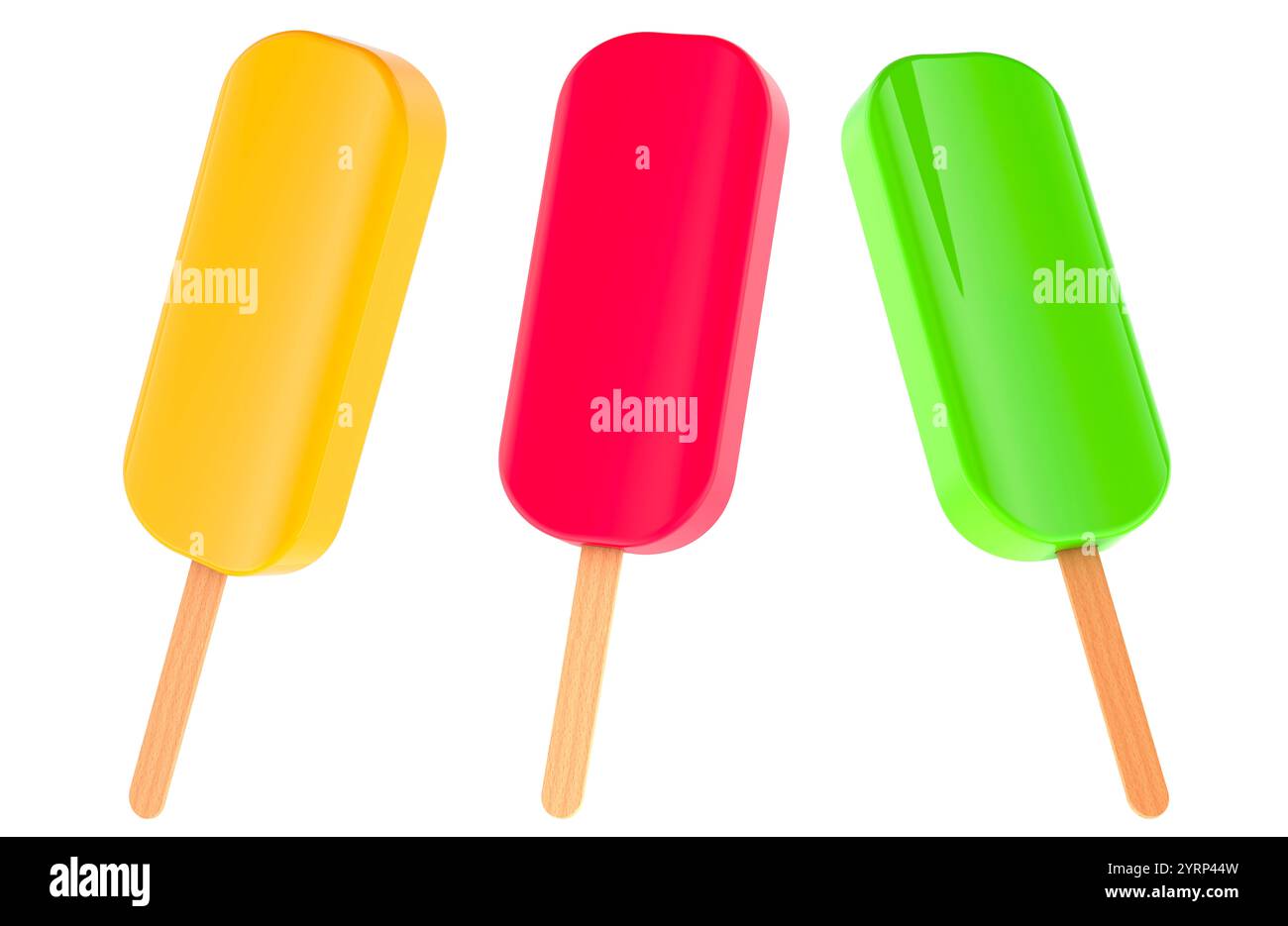 Frozen Fruit Bars, colored fruit popsicle different tastes, 3D ...