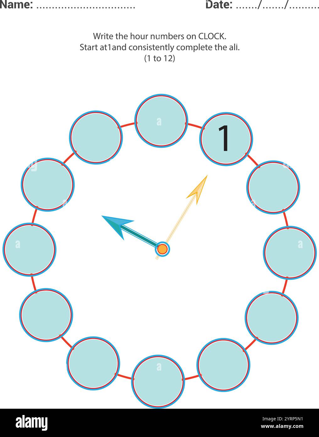 Printable clock face activity Stock Vector Images - Alamy