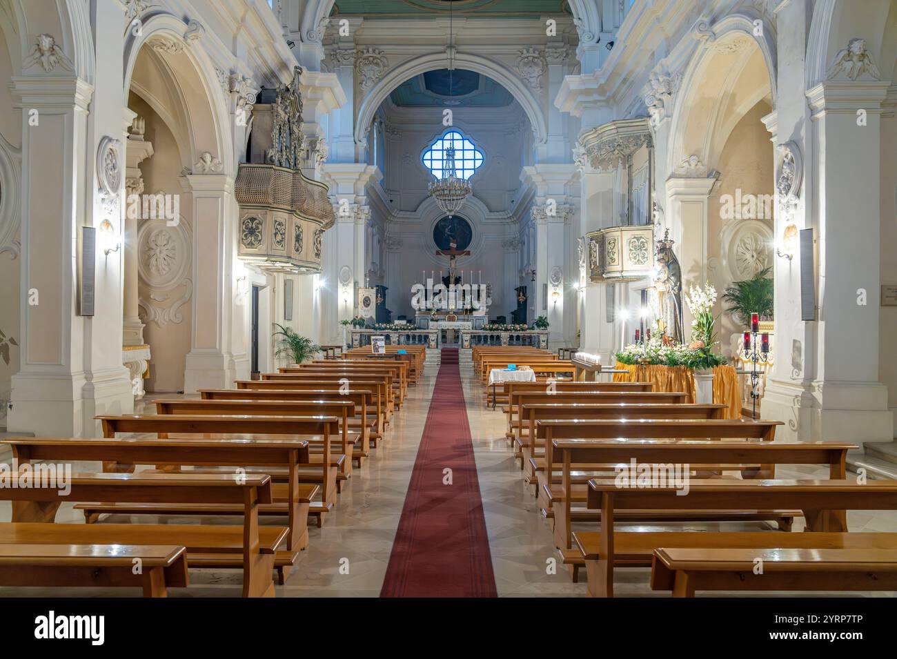 Interior of the church Chiesa di San Domenico in Nardo, Apulia, Italy ...