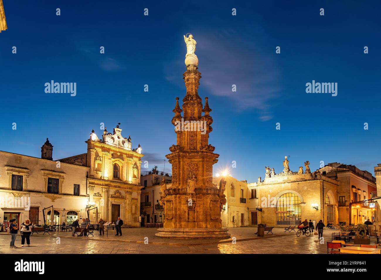 The square Piazza Salandra with the column Guglia dell'Immacolata and ...