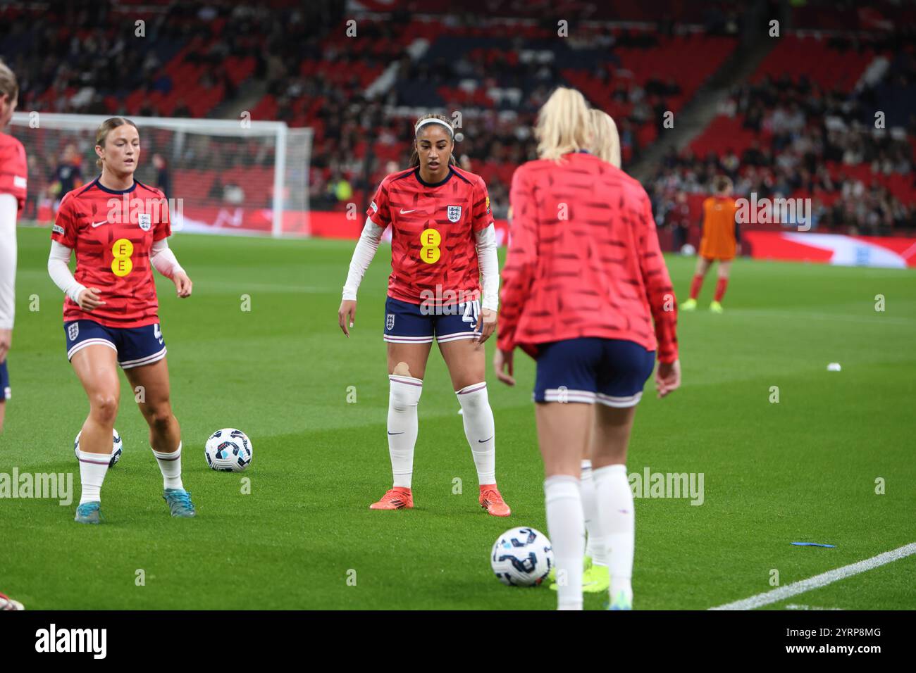 Ruby Mace Gabby George centre England v USA Wembley Stadium London ...