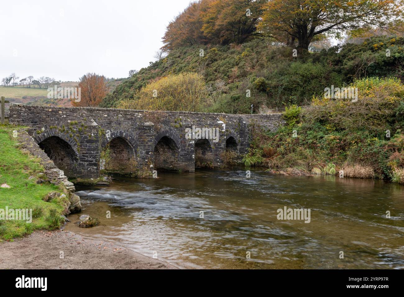 Photo of the autumn colours at Landacre bridge in Exmoor National Park ...