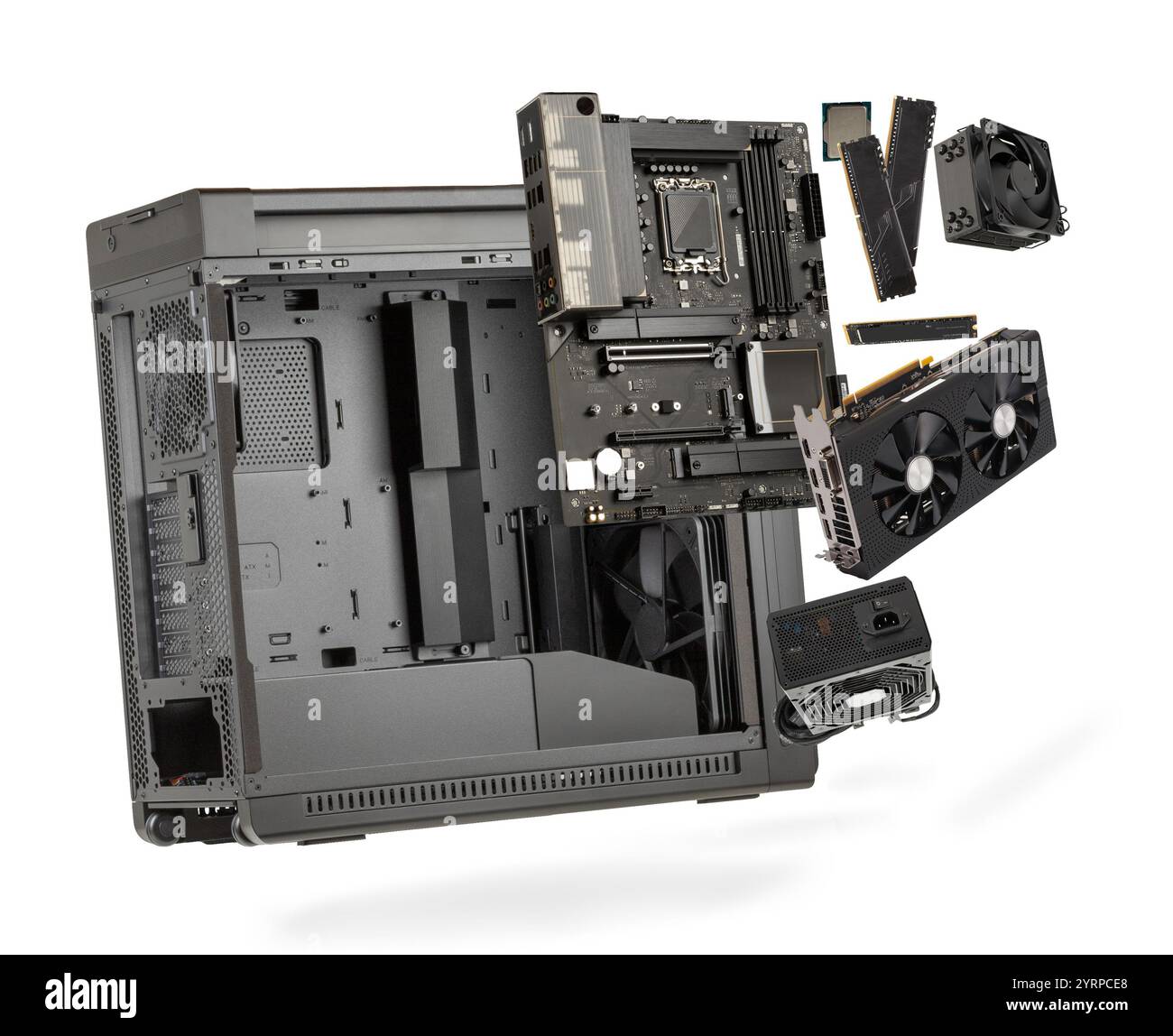 Main components of computer, studio shoot parts for building desktop PC ...