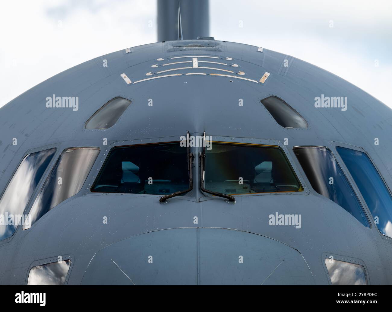 Cockpit windows of a Globemaster air plane Stock Photo - Alamy