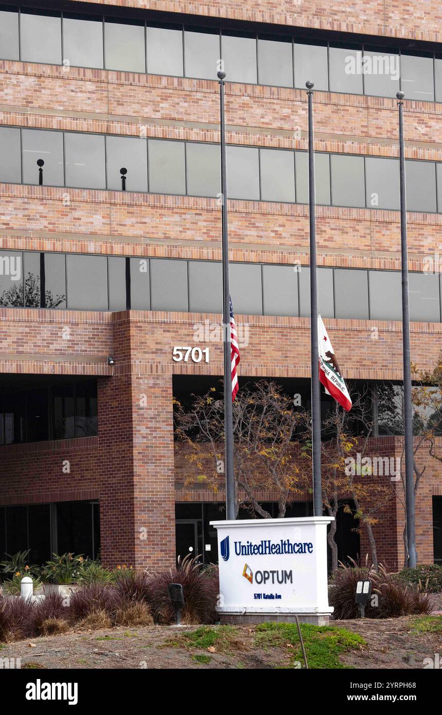Cypress, California, USA. 4th Dec, 2024. Flags fly at half-staff ...